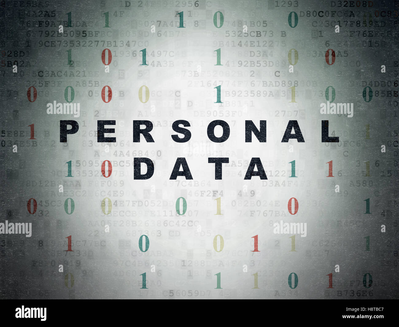 Information concept: Personal Data on Digital Data Paper background ...