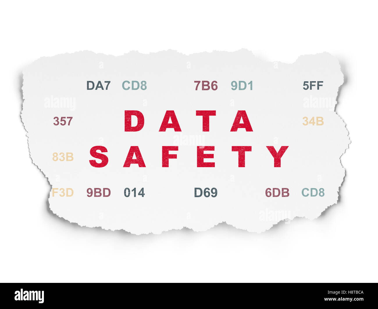 Information concept: Data Safety on Torn Paper background Stock Photo ...