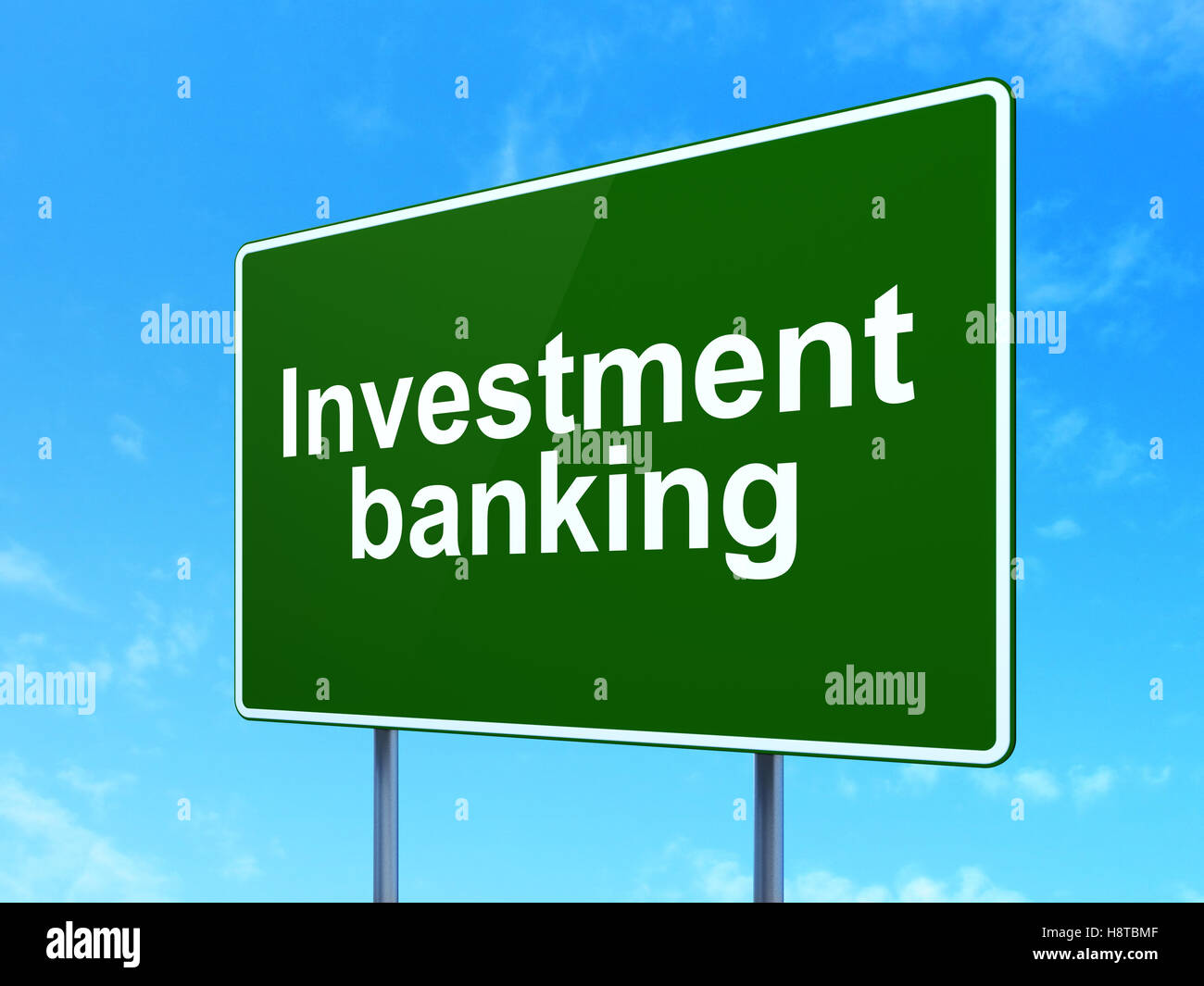 Banking concept: Investment Banking on road sign background Stock Photo ...