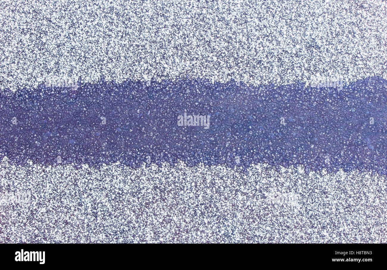 texture of thin ice with a crack in freeze-up on the river Stock Photo ...