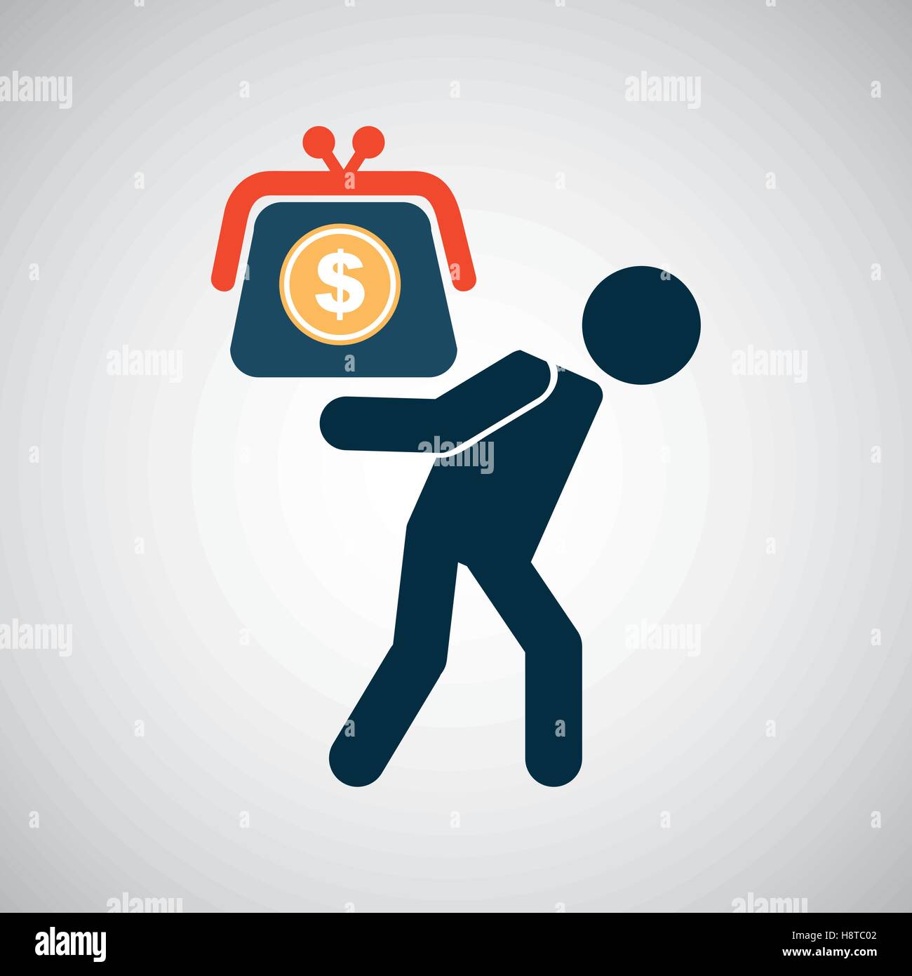 silhouette man financial crisis savings dollar vector illustration eps ...
