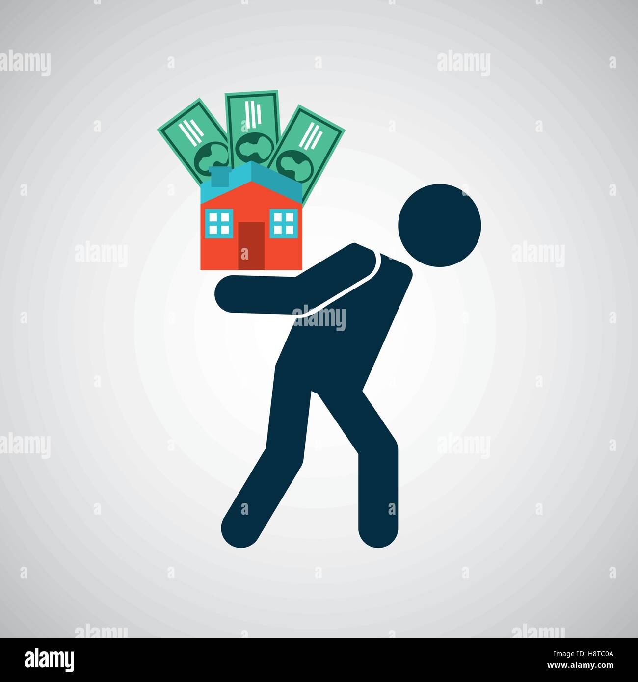 silhouette man financial crisis house money vector illustration eps 10 ...