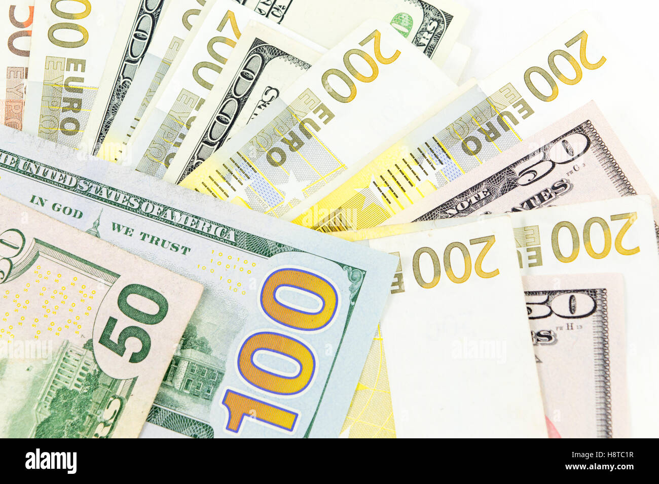 Bunch of dollar and euro bills background Stock Photo - Alamy