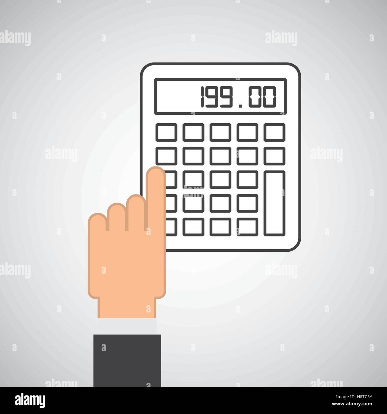 hand touch calculator financial vector illustration eps 10 Stock Vector ...