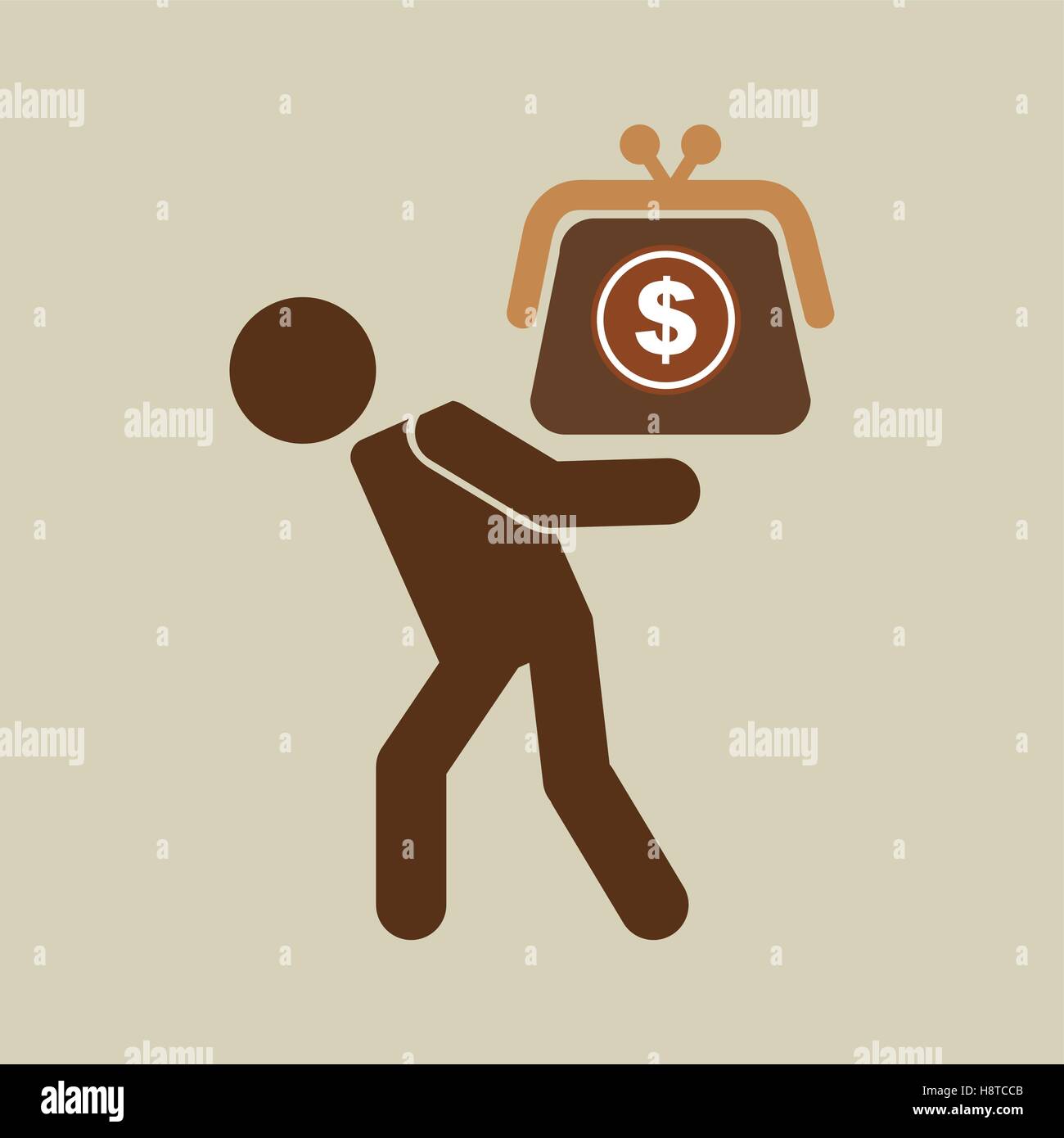 silhouette man financial crisis savings dollar vector illustration eps ...