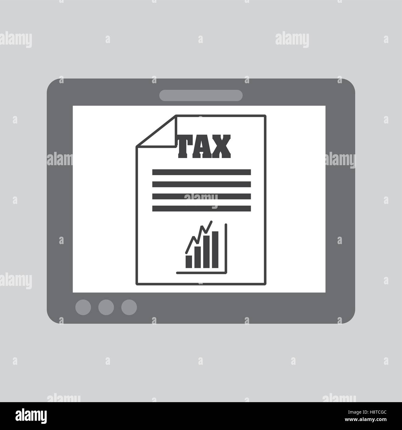 hand holding tablet taxes graphics growth vector illustration eps 10 ...