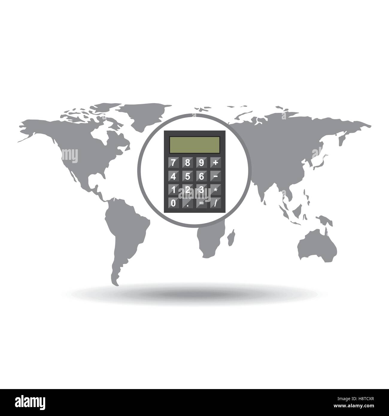 map world business calculator design vector illustration eps 10 Stock ...