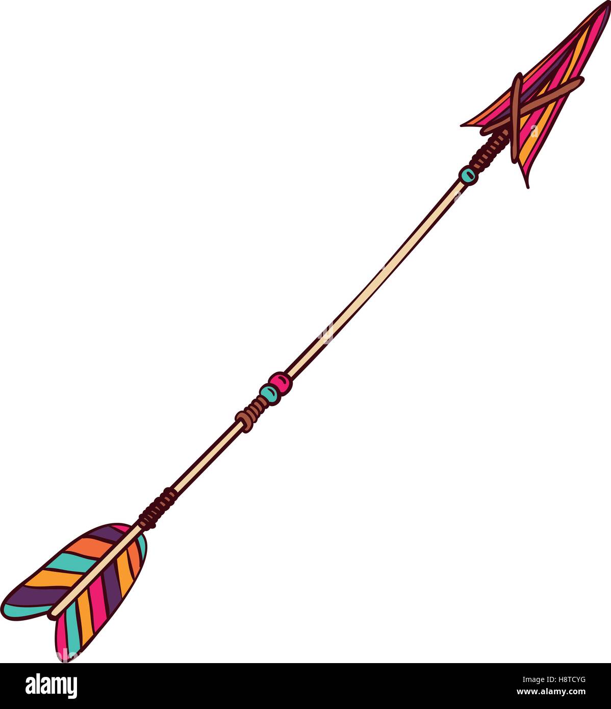 Arrow of boho style icon. Bohemic rustic decoration and vintage theme ...