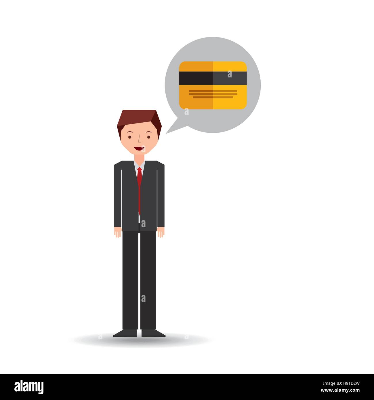 business man cartoon and credit card vector illustration eps 10 Stock ...