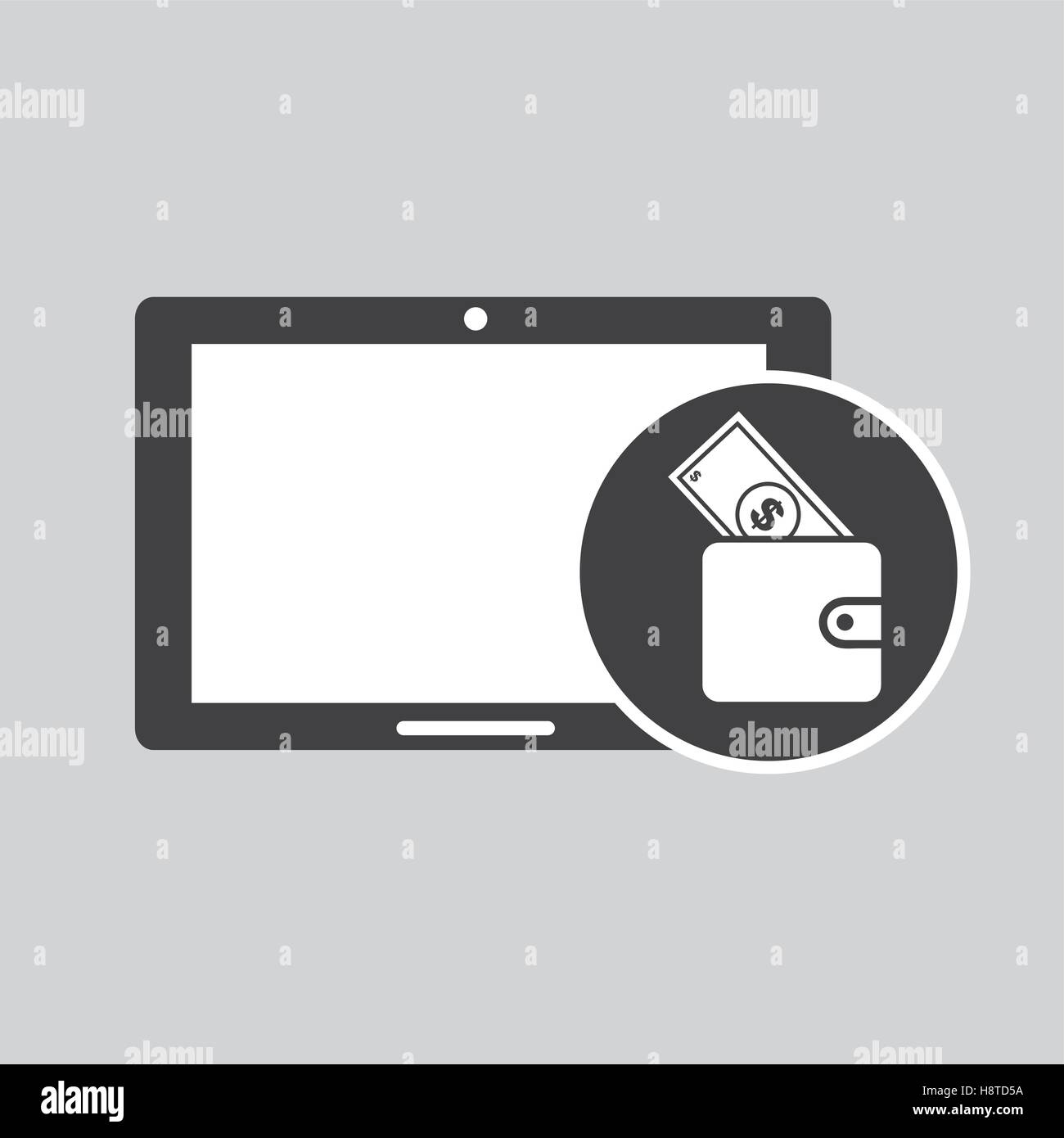 concept money tablet digital graphic vector illustration eps 10 Stock ...
