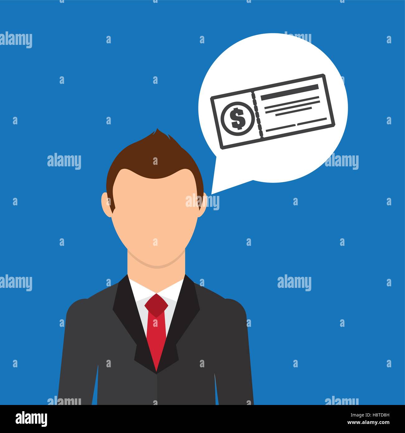 cartoon business man check bank icon graphic vector illustration eps 10 ...