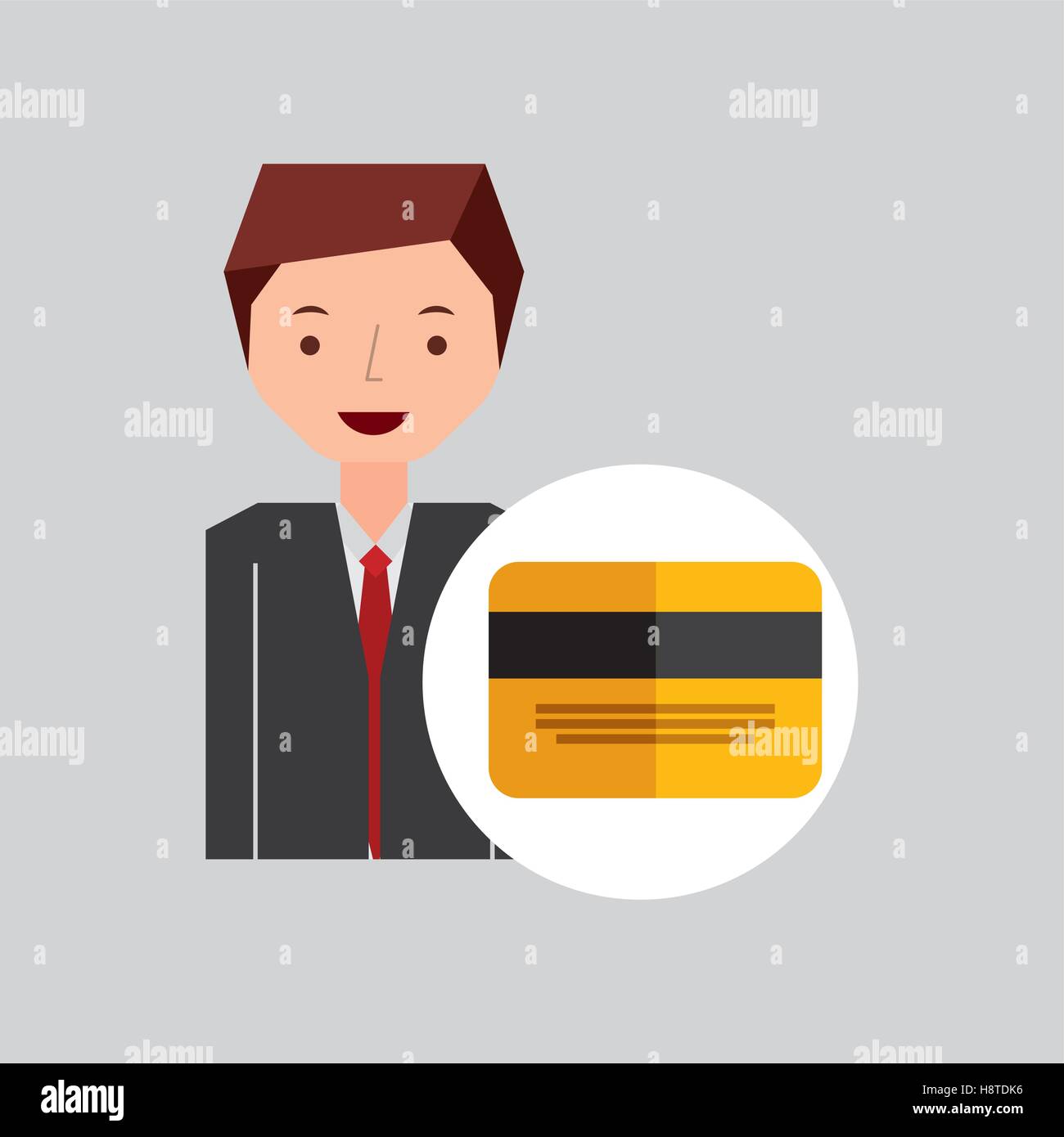 business man cartoon and credit card vector illustration eps 10 Stock ...