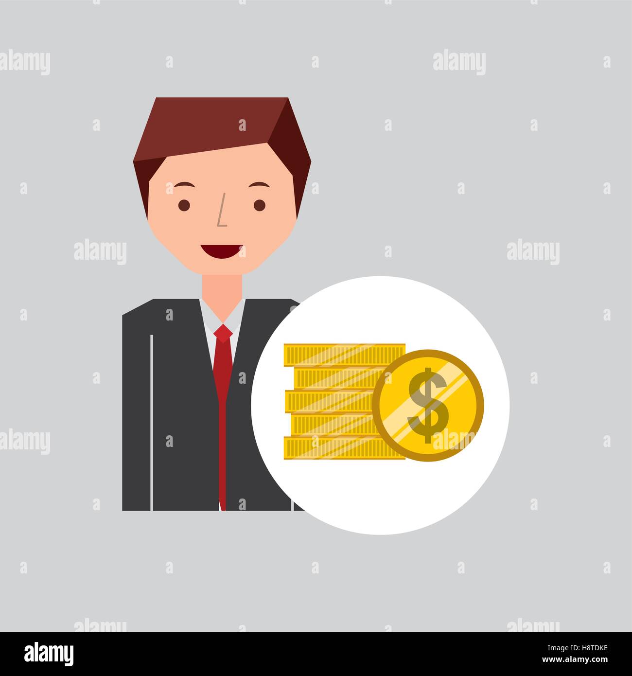 business man cartoon and coins money vector illustration eps 10 Stock ...