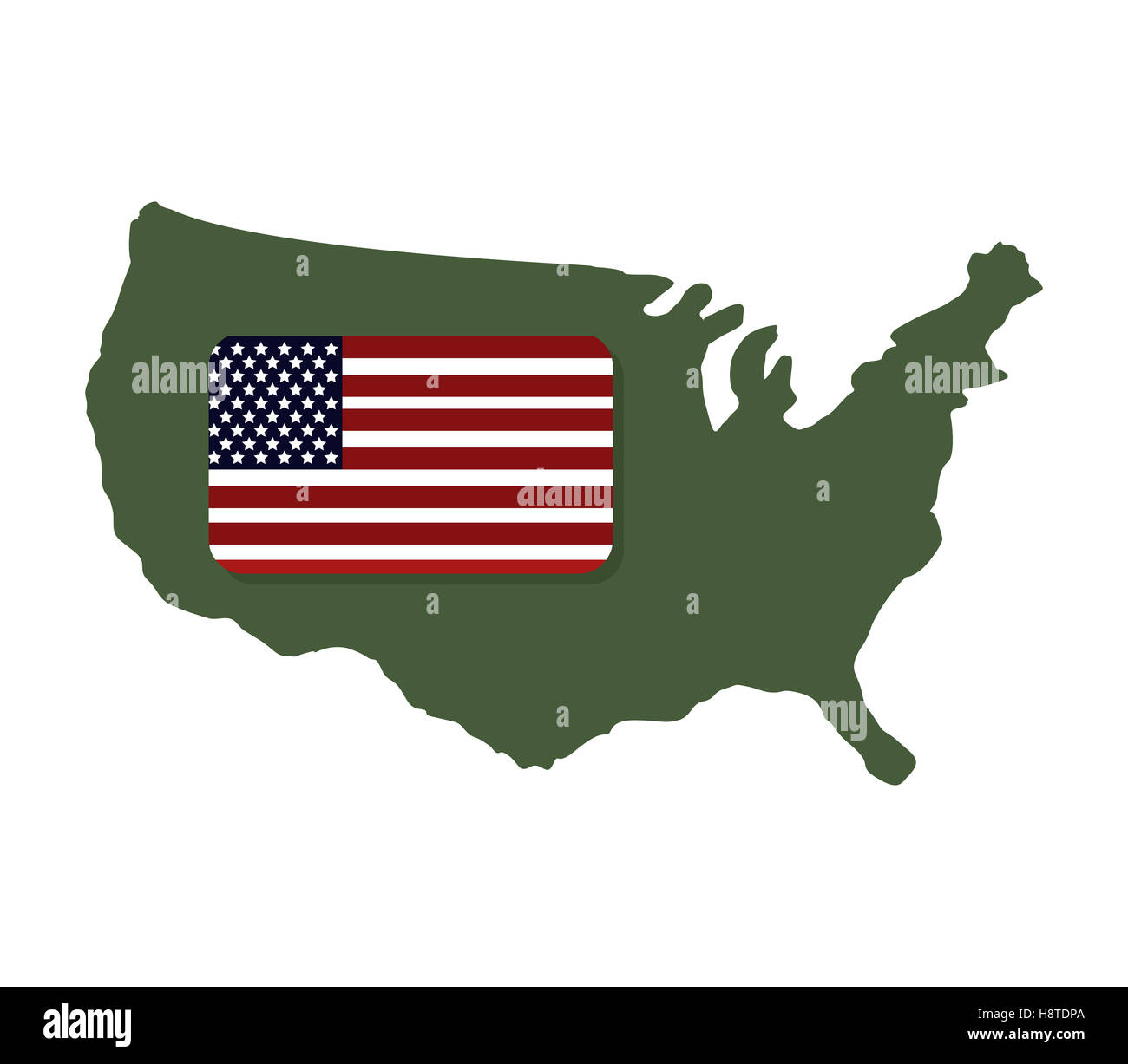 map of the united states with flag Stock Photo - Alamy