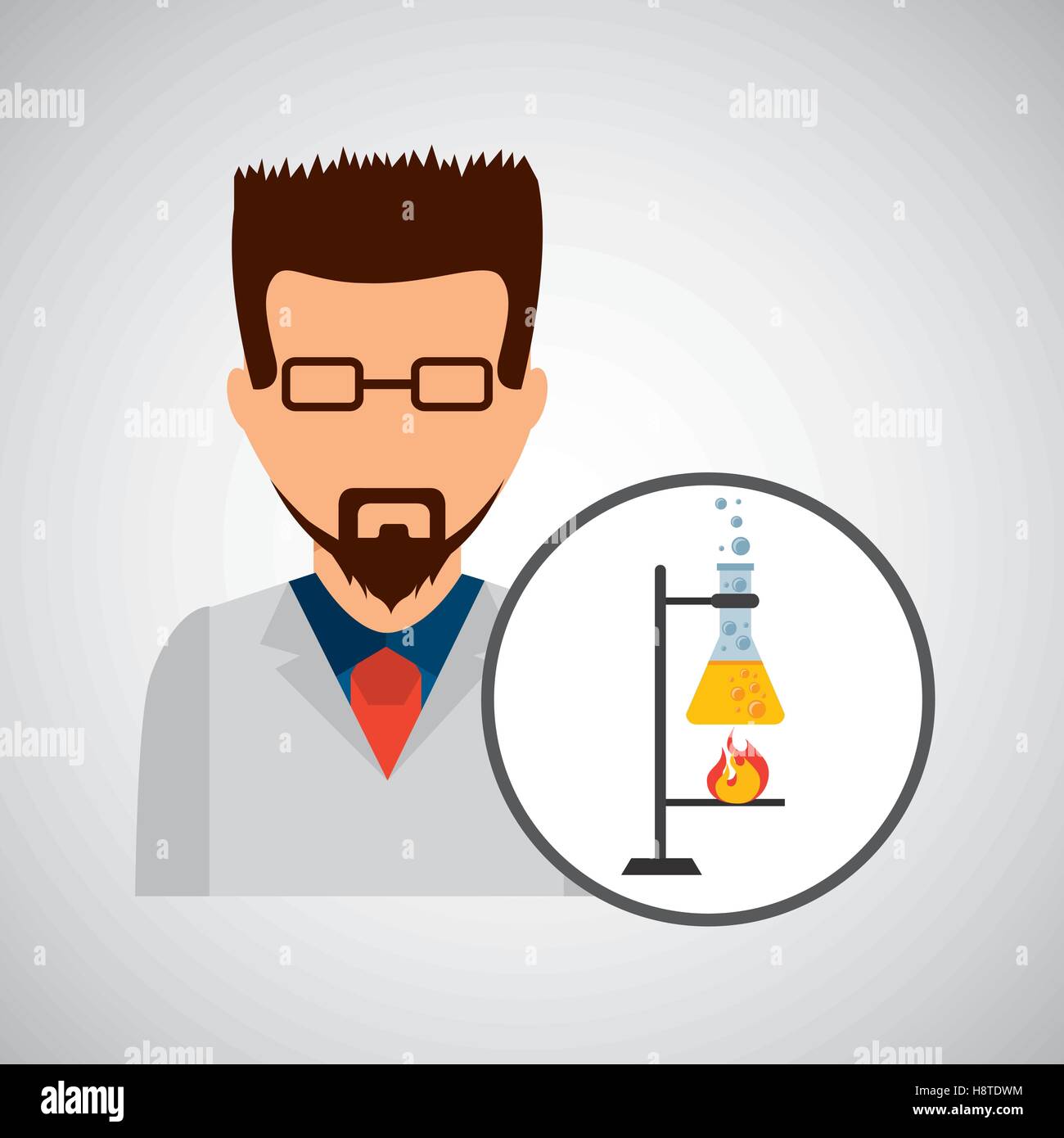 male scientist laboratory processing icon vector illustration eps 10 ...