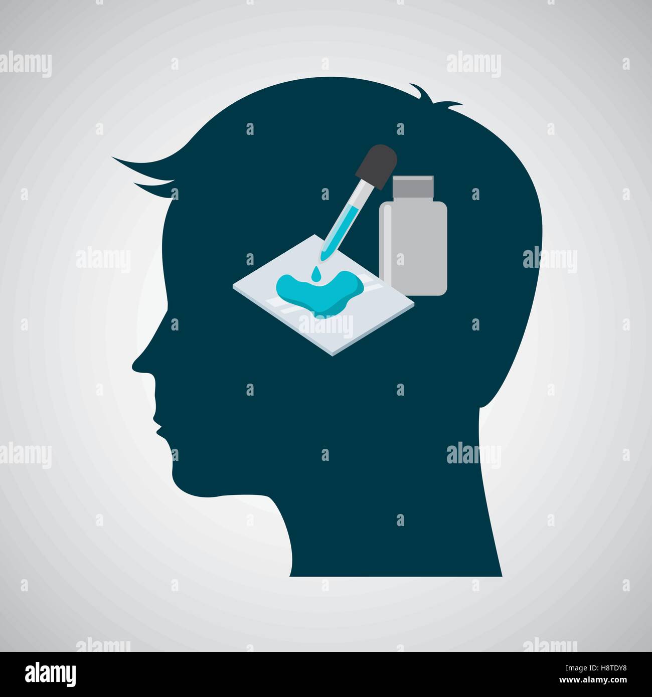 silhouette head chemical laboratory test dropper design vector ...