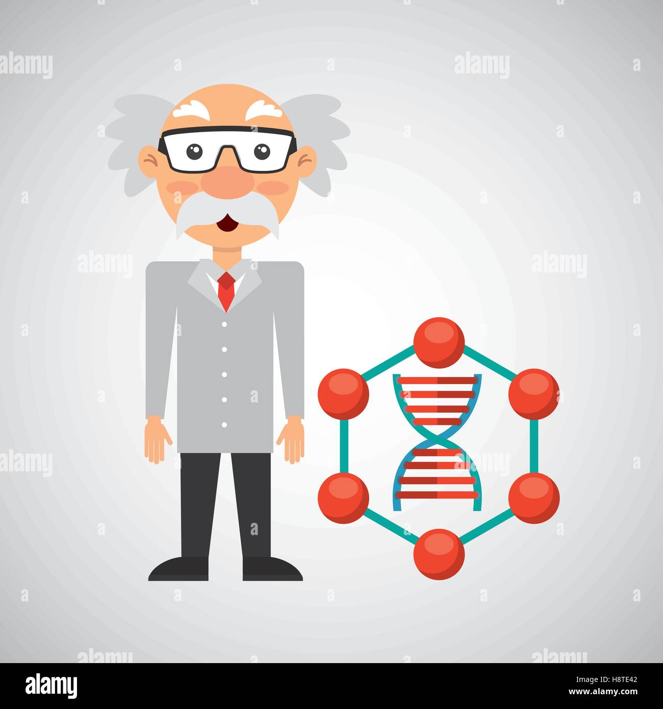 character man scientist dna medical vector illustration eps 10 Stock ...