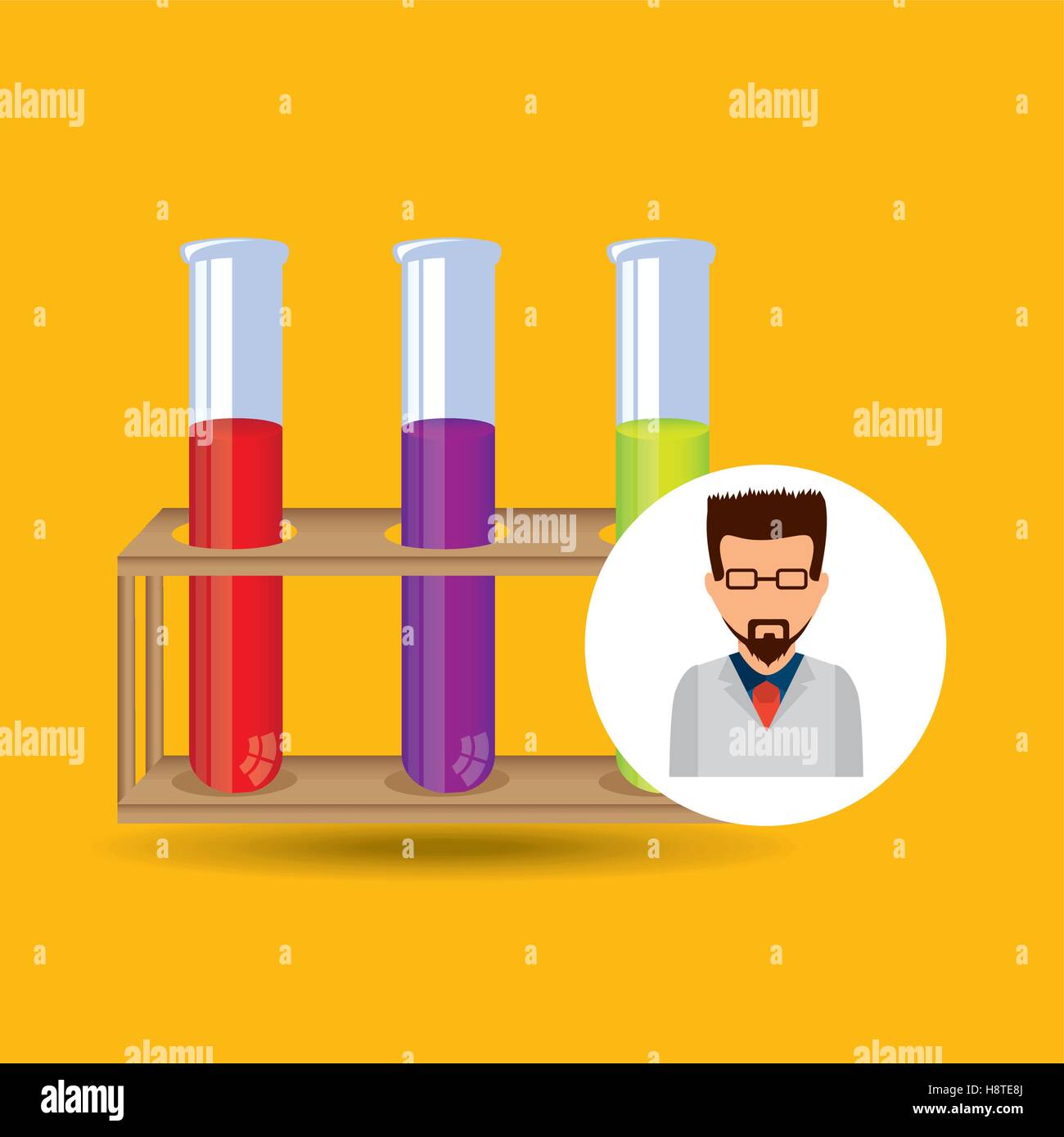 character scientist chemistry test tube rack vector illustration eps 10 ...