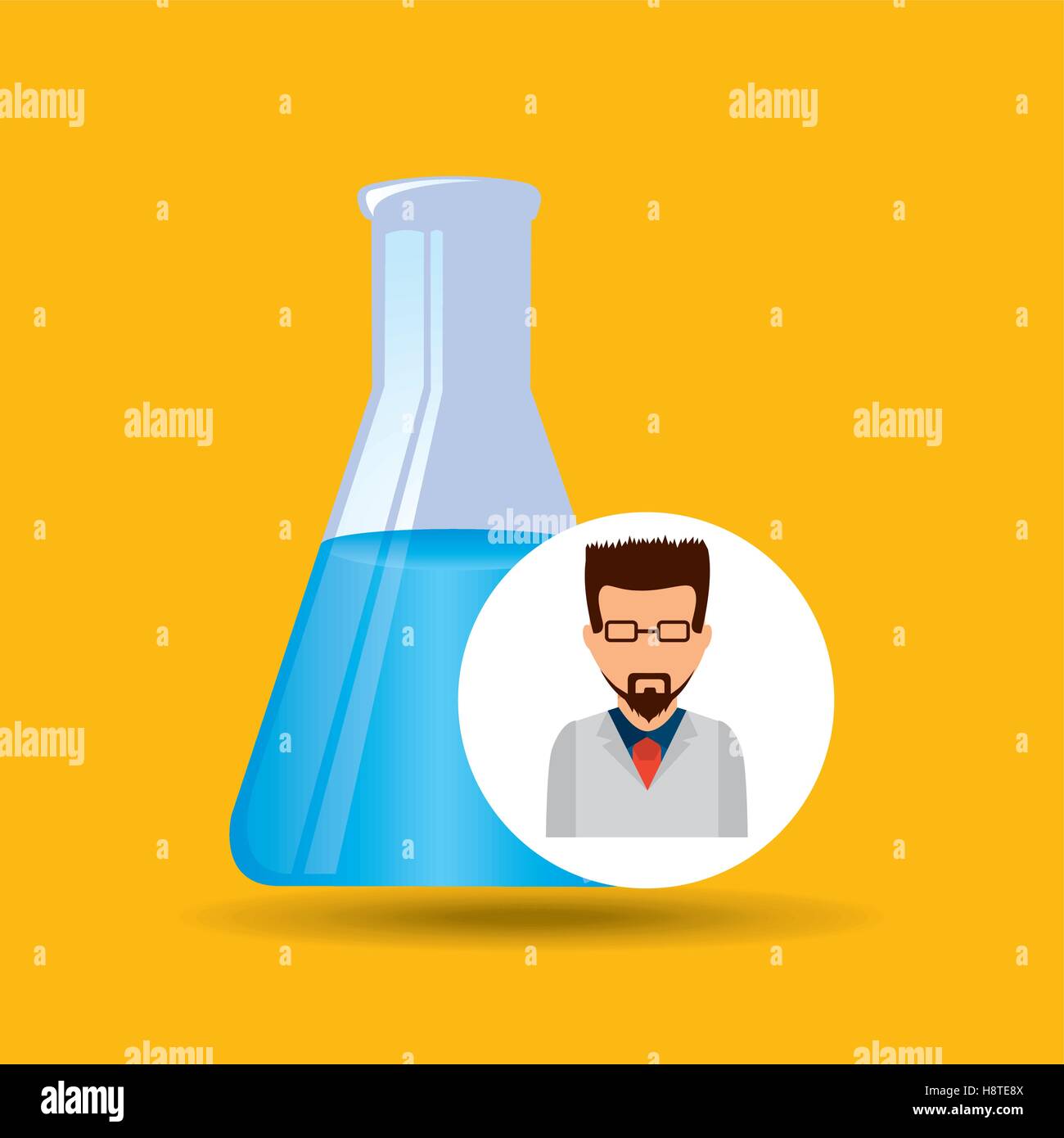 male scientist laboratory beaker icon vector illustration eps 10 Stock ...
