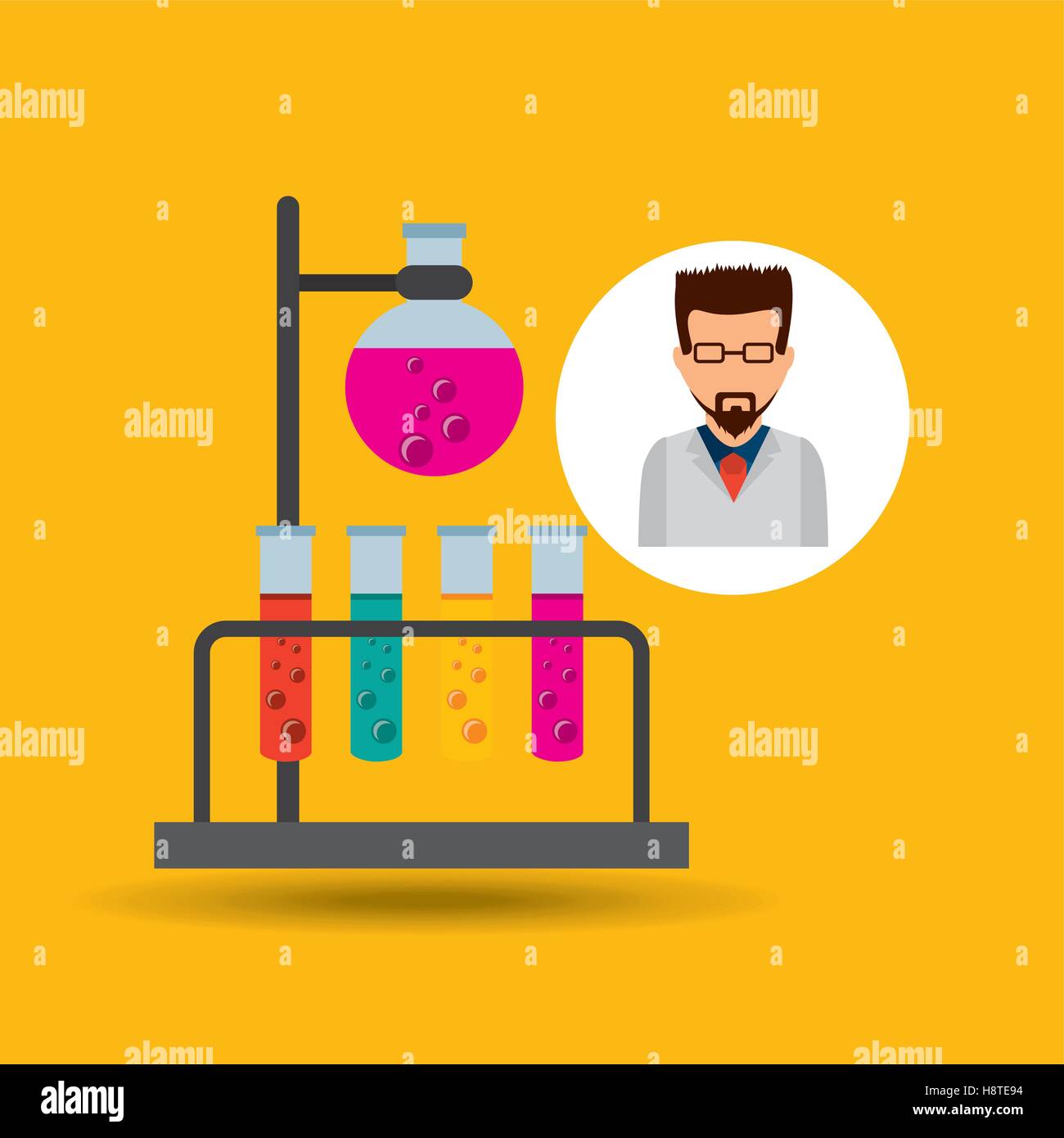 character scientist chemistry laboratory vector illustration eps 10 ...