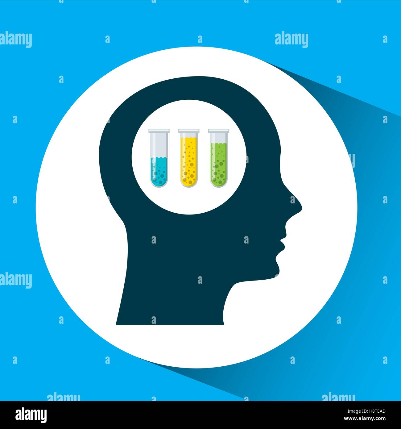 silhouette head tests tube lab work vector illustration eps 10 Stock ...