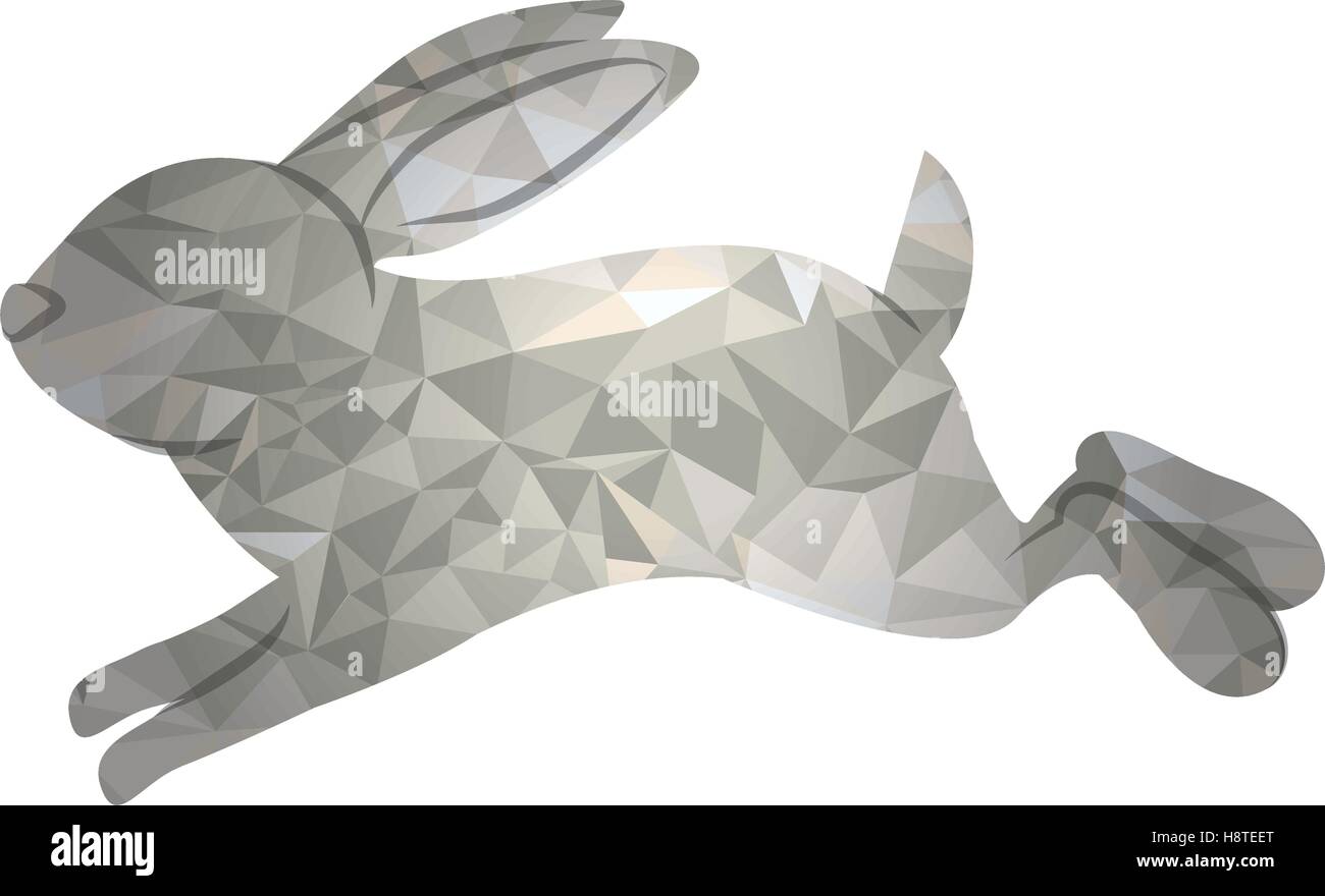 Polygonal rabbit animal icon. Life nature fauna and creature theme ...