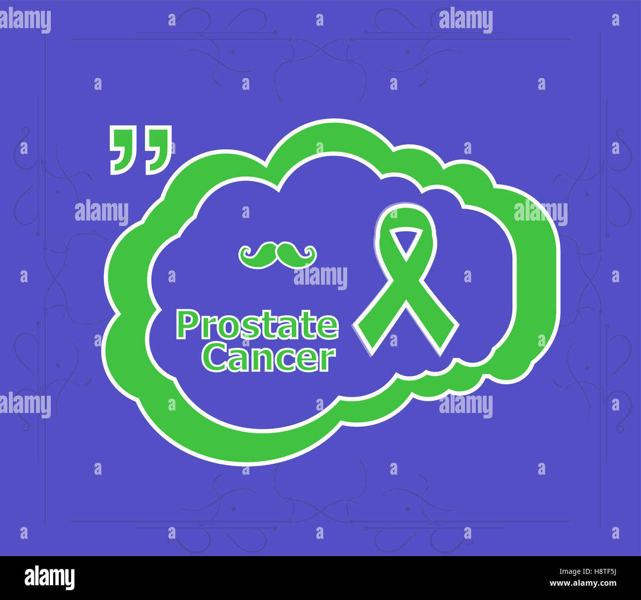 Prostate cancer ribbon awareness on light blue background. ribbon with ...
