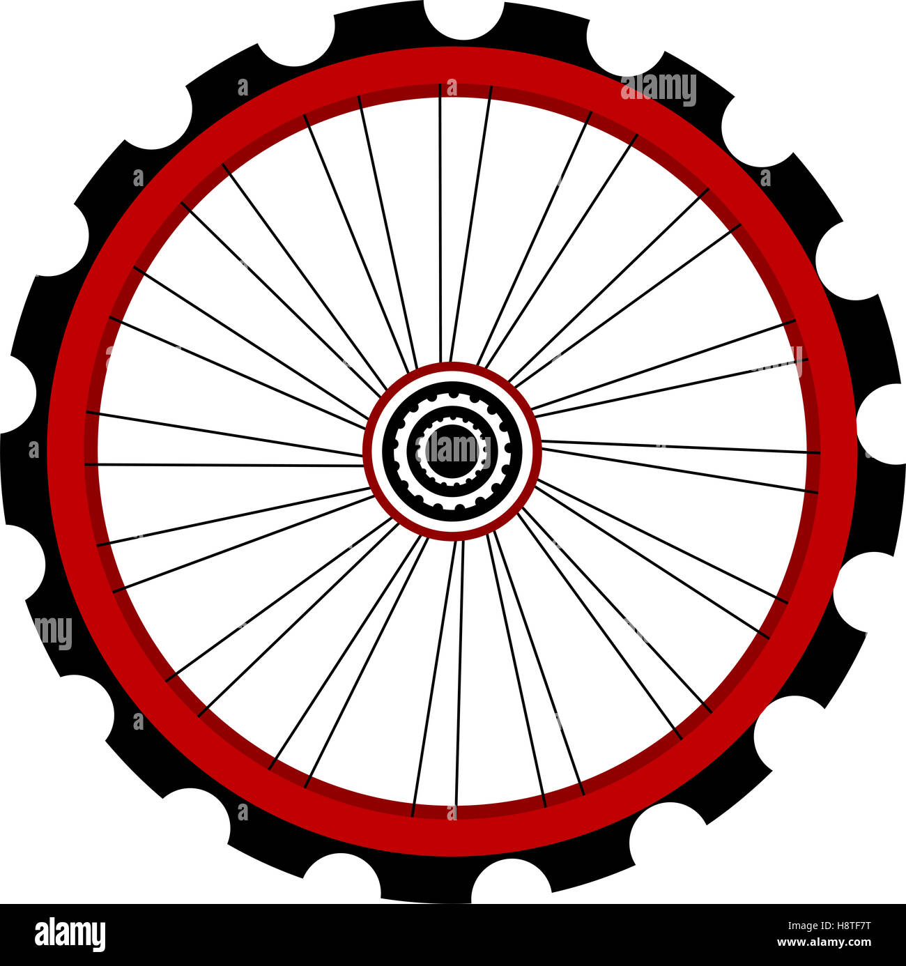 Bicycle wheel isolated on white Stock Photo - Alamy