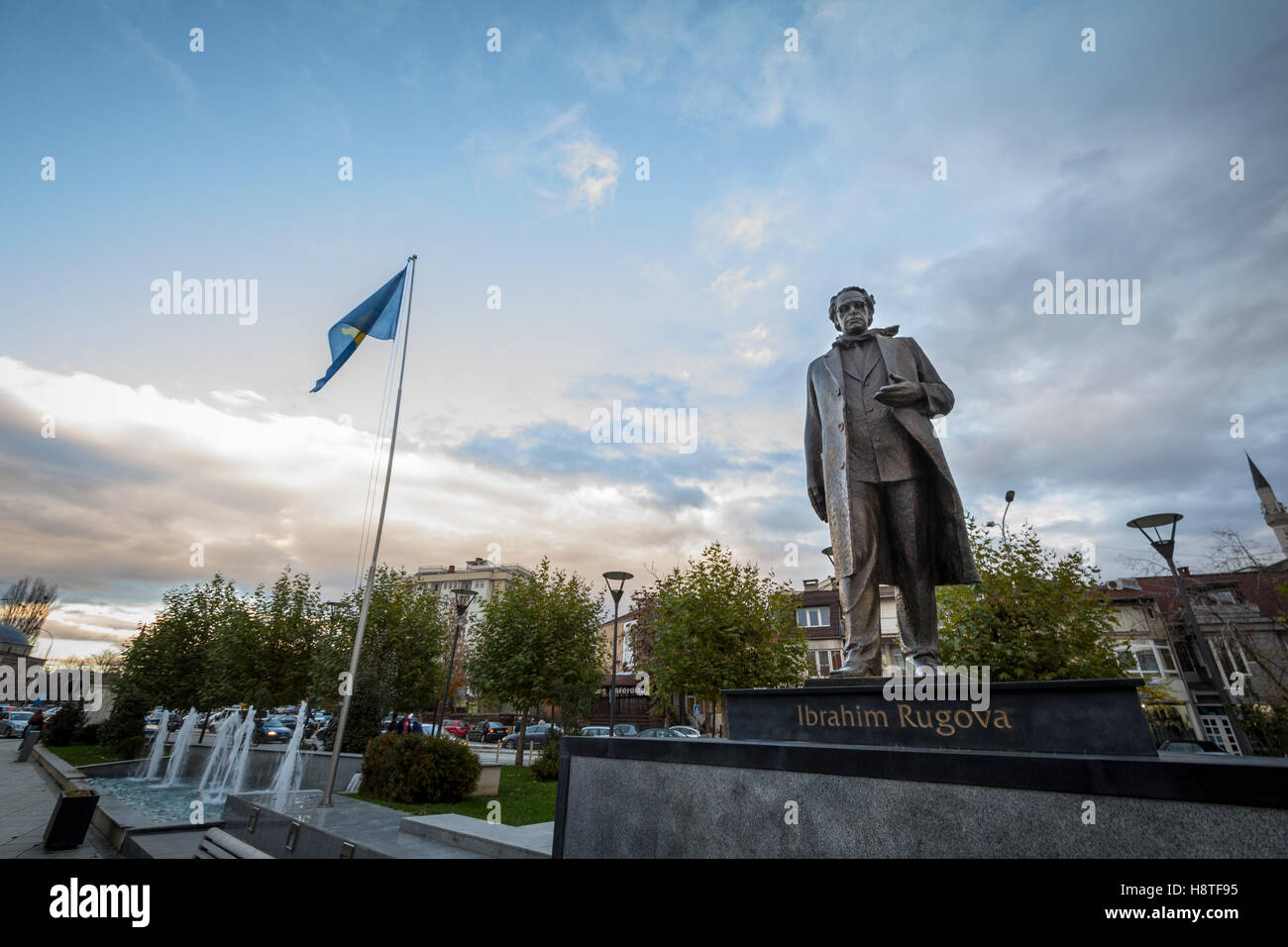 Statue dedicated to Ibrahim Rugova, first president of the Republic of ...
