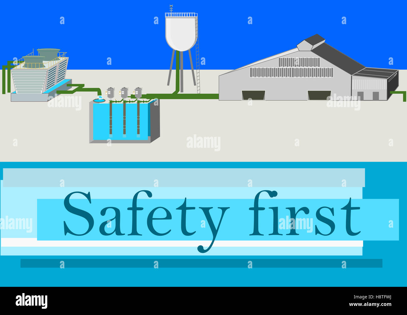 Safety first on industries. Safe work Stock Photo - Alamy