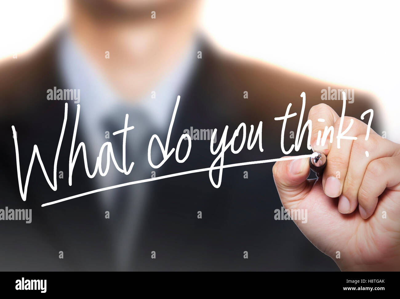 what do you think written by hand, hand writing on transparent board ...