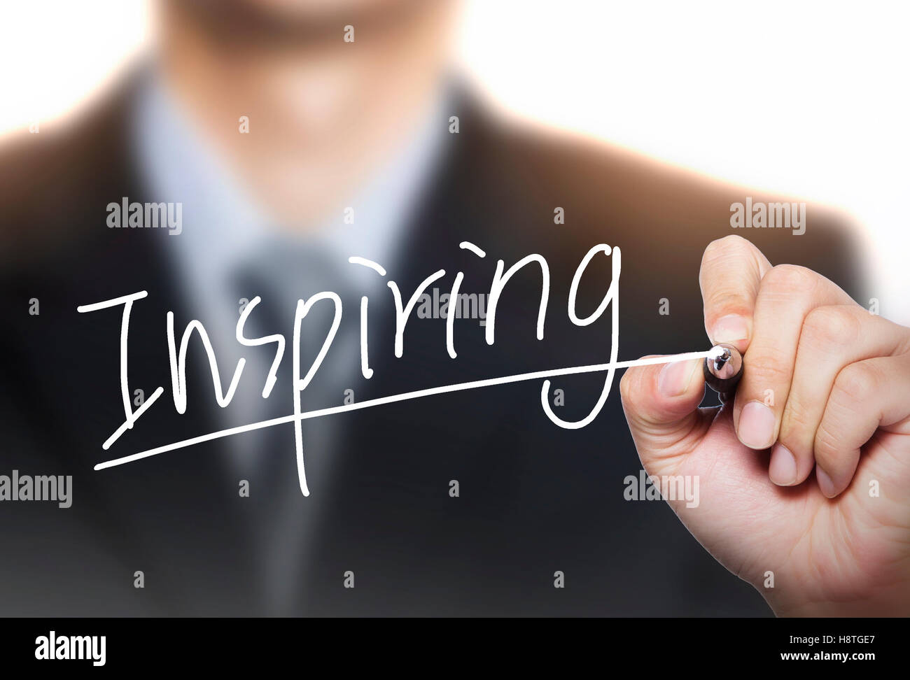 inspiring written by hand, hand writing on transparent board, photo ...