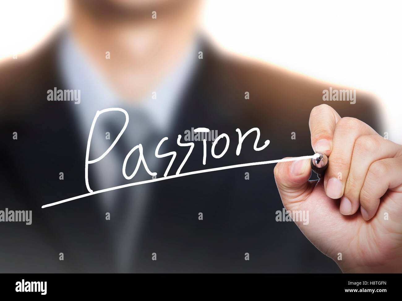 passion written by hand, hand writing on transparent board, photo Stock ...