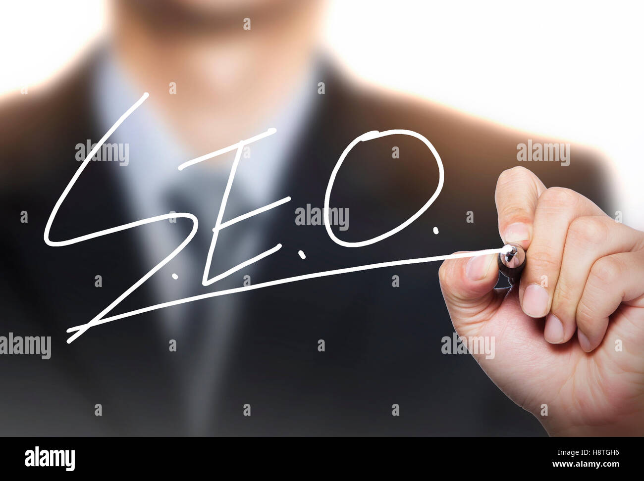 SEO written by hand, hand writing on transparent board, photo Stock ...
