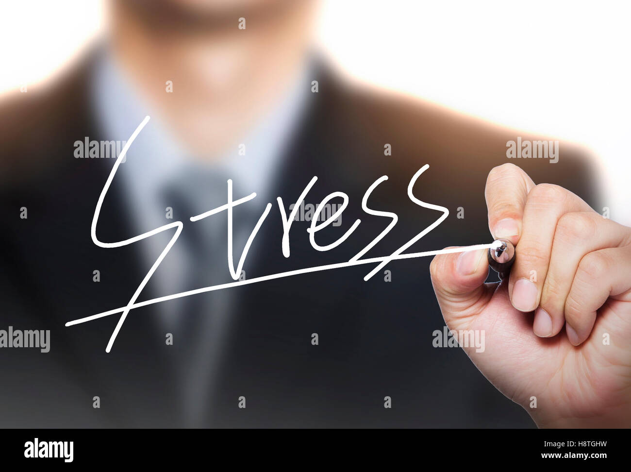 stress written by hand, hand writing on transparent board, photo Stock ...