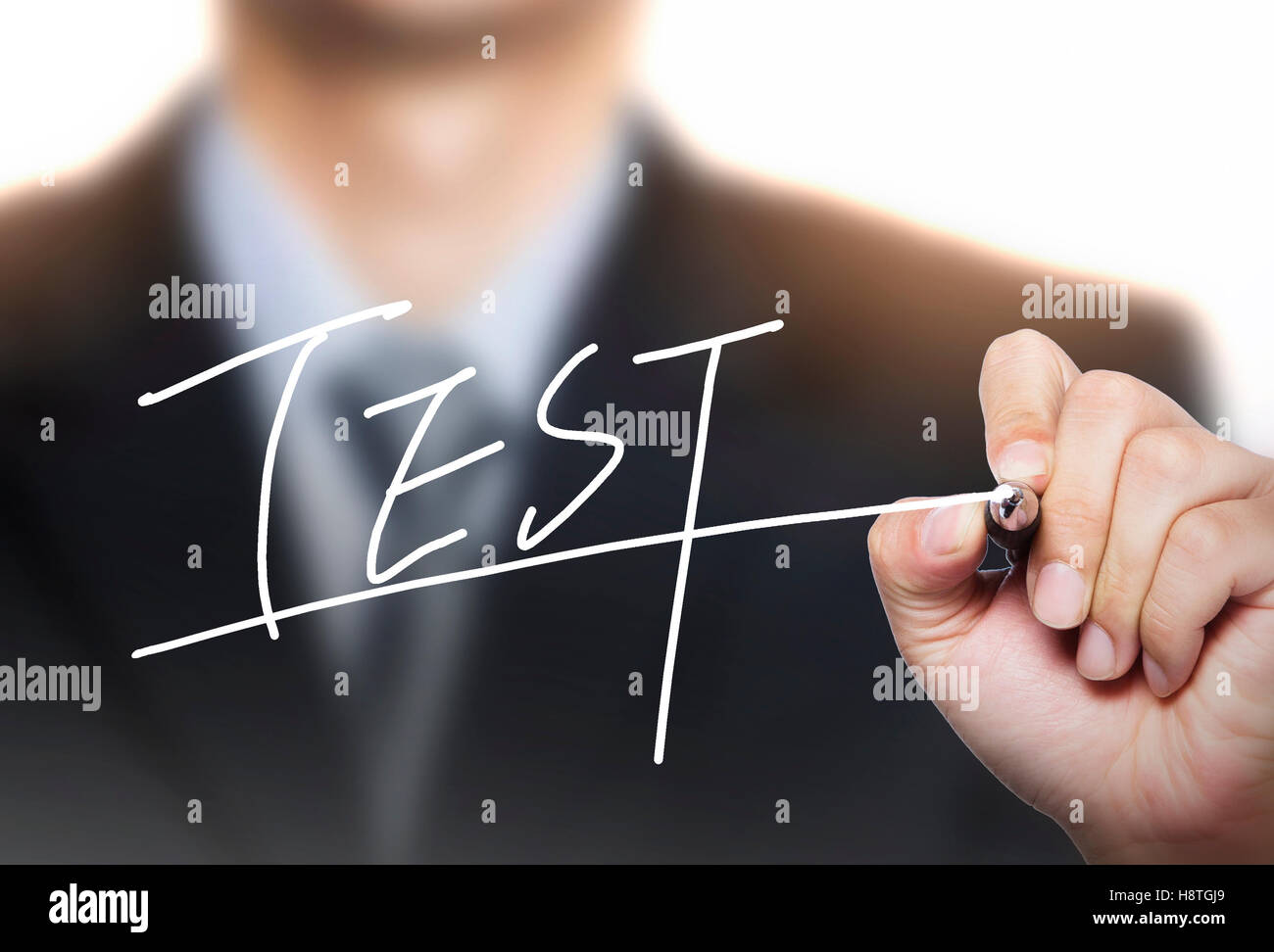 test written by hand, hand writing on transparent board, photo Stock ...