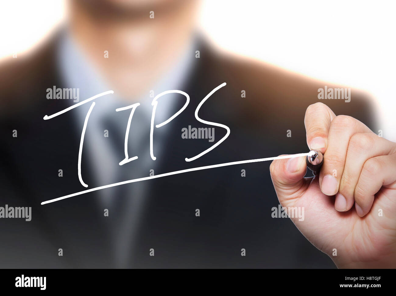 tips written by hand, hand writing on transparent board, photo Stock ...