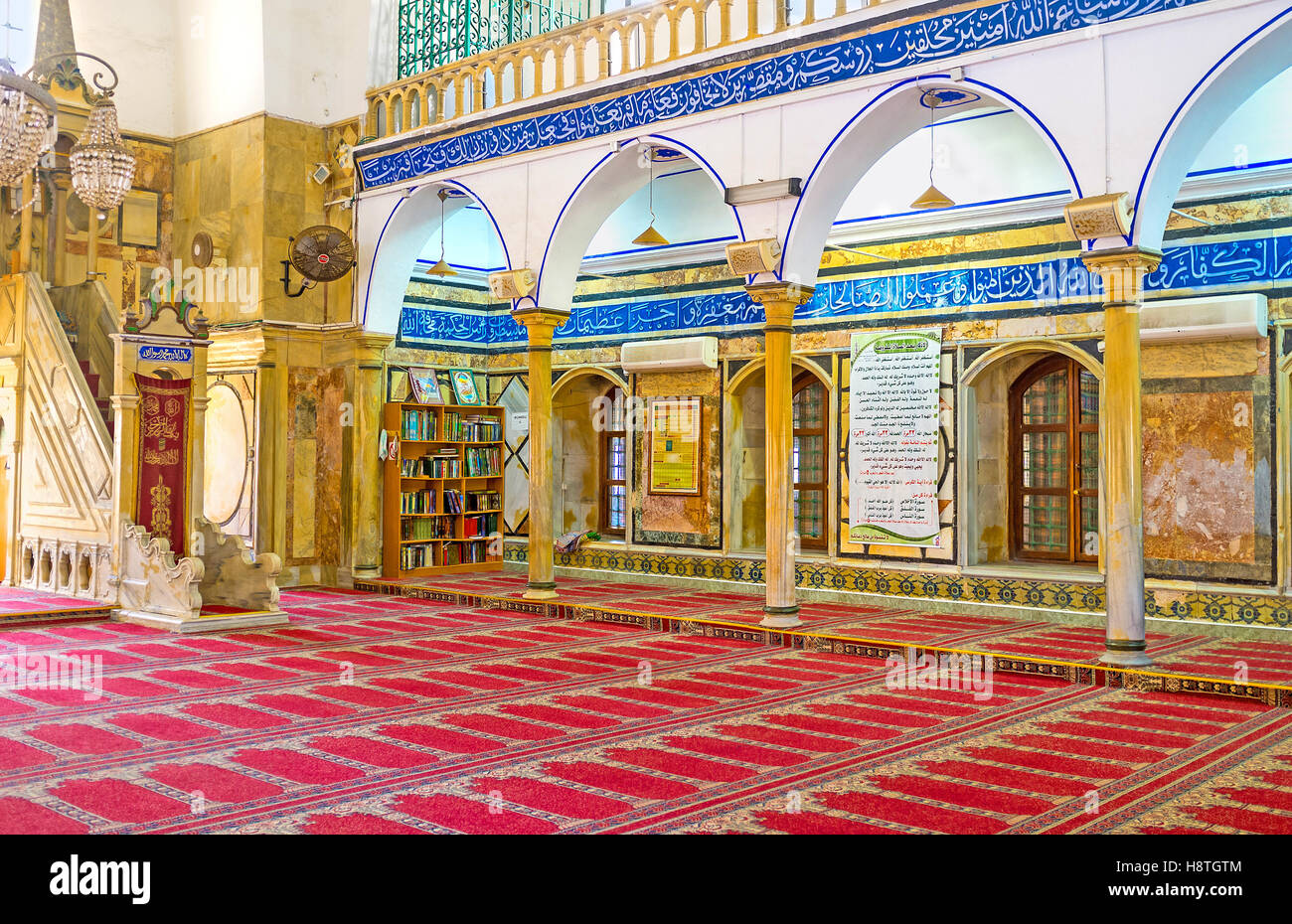The interior of Al-Jazzar mosque designed in both Byzantine and Persian ...