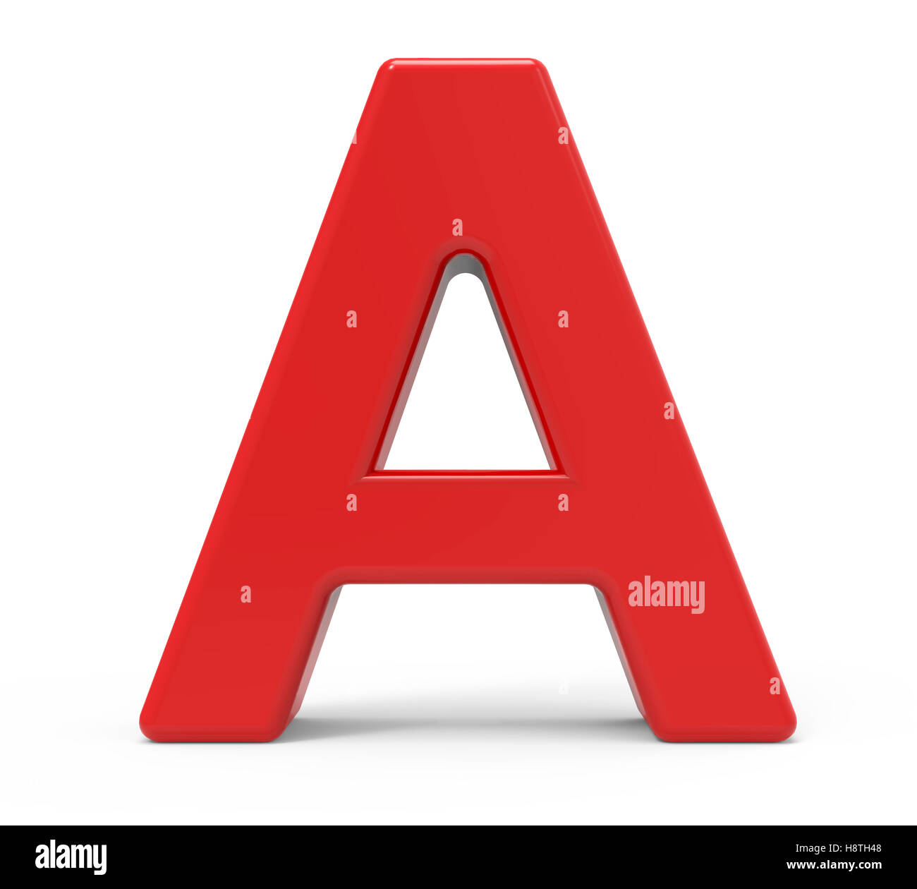 3d rendering red letter A isolated white background Stock Photo - Alamy