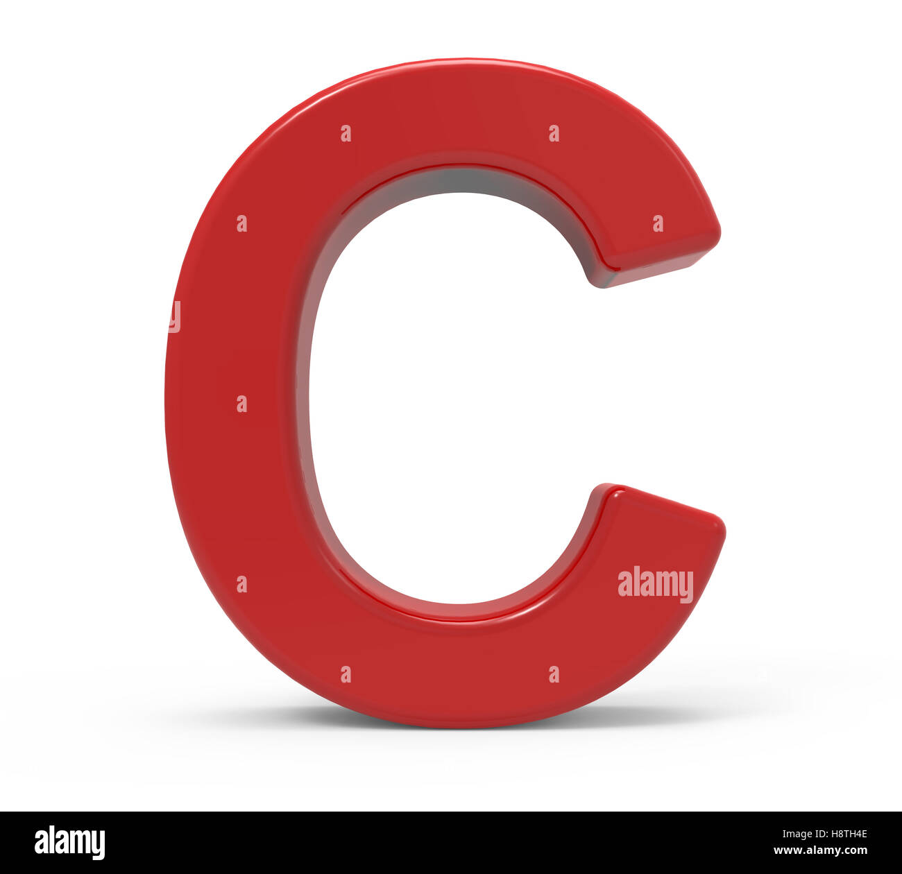 3d rendering red letter C isolated white background Stock Photo - Alamy
