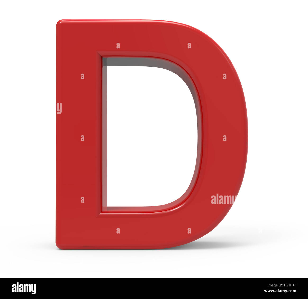3d rendering red letter D isolated white background Stock Photo - Alamy
