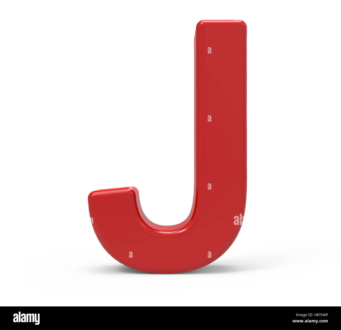 3d rendering red letter J isolated white background Stock Photo - Alamy
