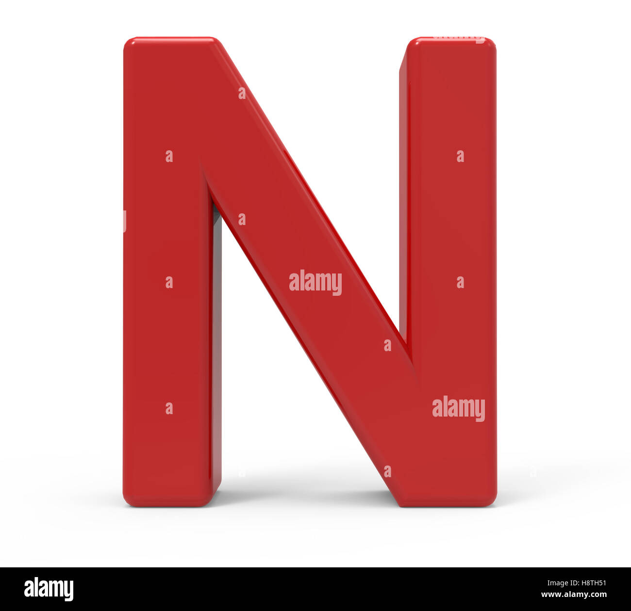 3d rendering red letter N isolated white background Stock Photo - Alamy