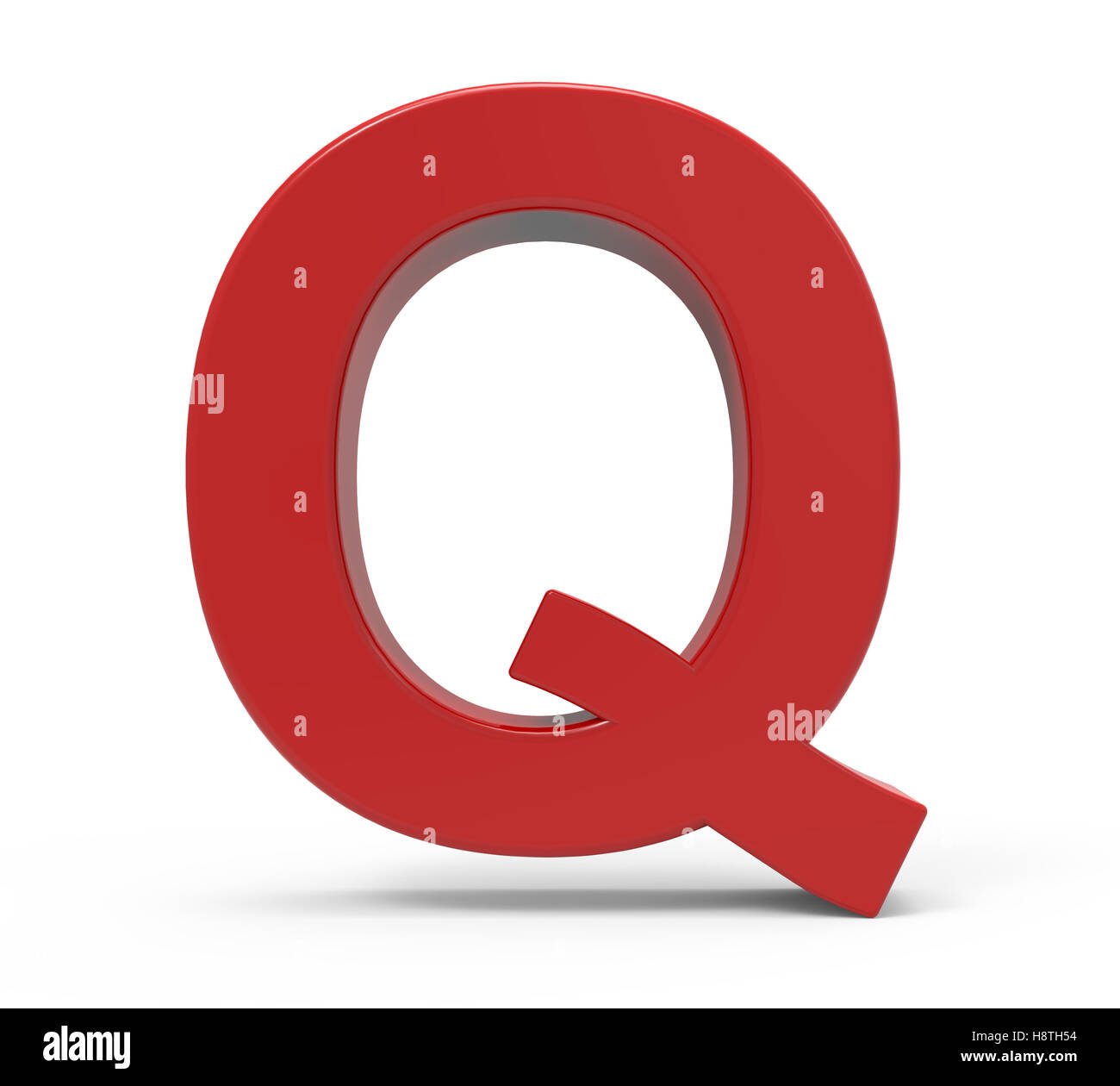 3d rendering red letter Q isolated white background Stock Photo - Alamy