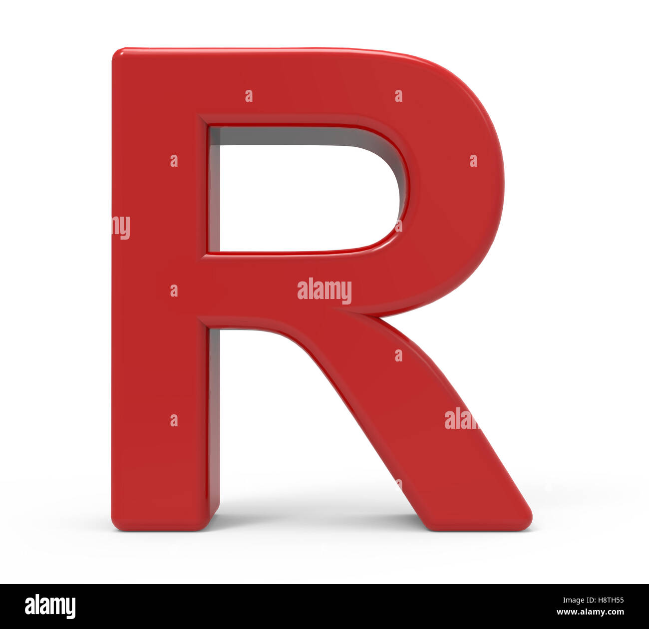 3d rendering red letter R isolated white background Stock Photo - Alamy