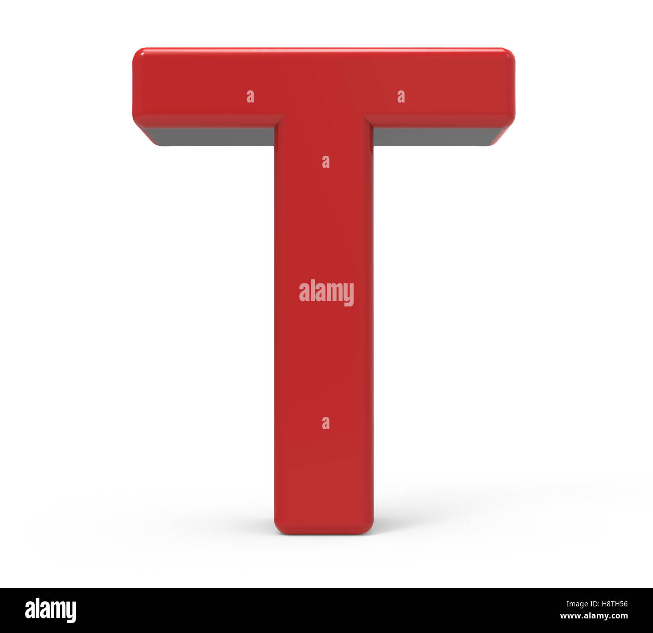 3d rendering red letter T isolated white background Stock Photo - Alamy