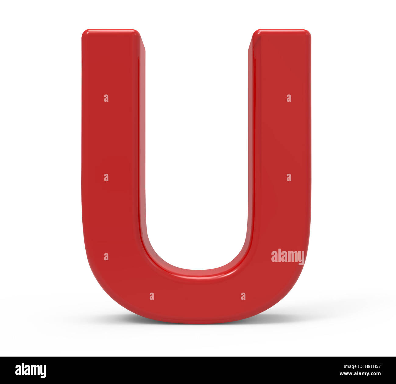 3d rendering red letter U isolated white background Stock Photo - Alamy
