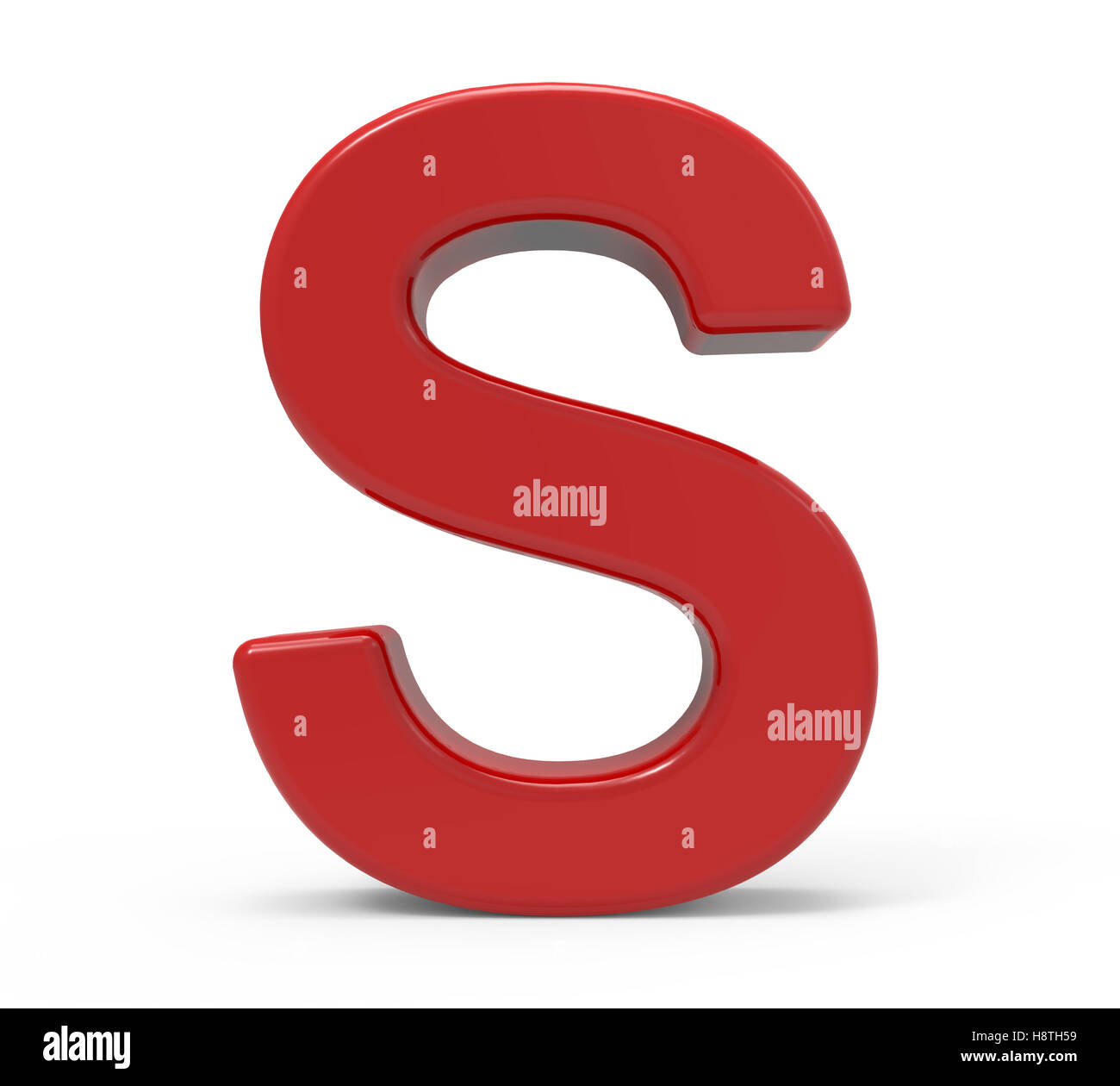 3d rendering red letter S isolated white background Stock Photo - Alamy