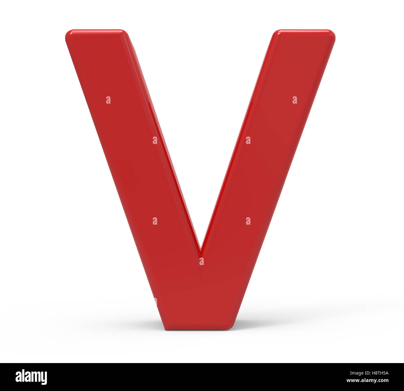 3d rendering red letter V isolated white background Stock Photo - Alamy