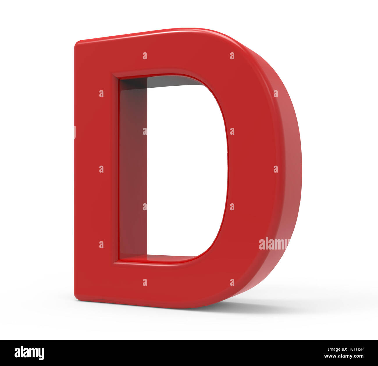 right leaning 3d rendering red letter D isolated white background Stock ...